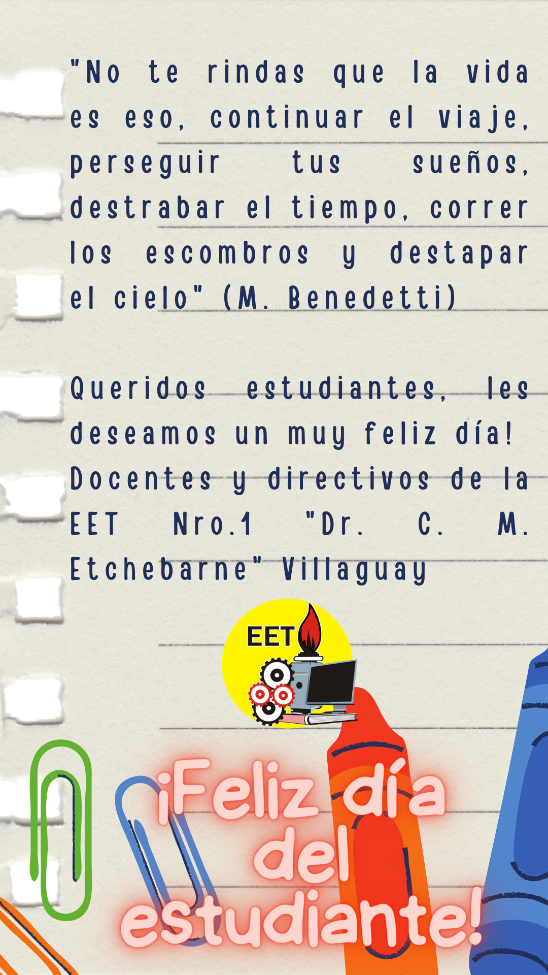 ¡Feliz Día del Estudiante! – Escuela Técnica